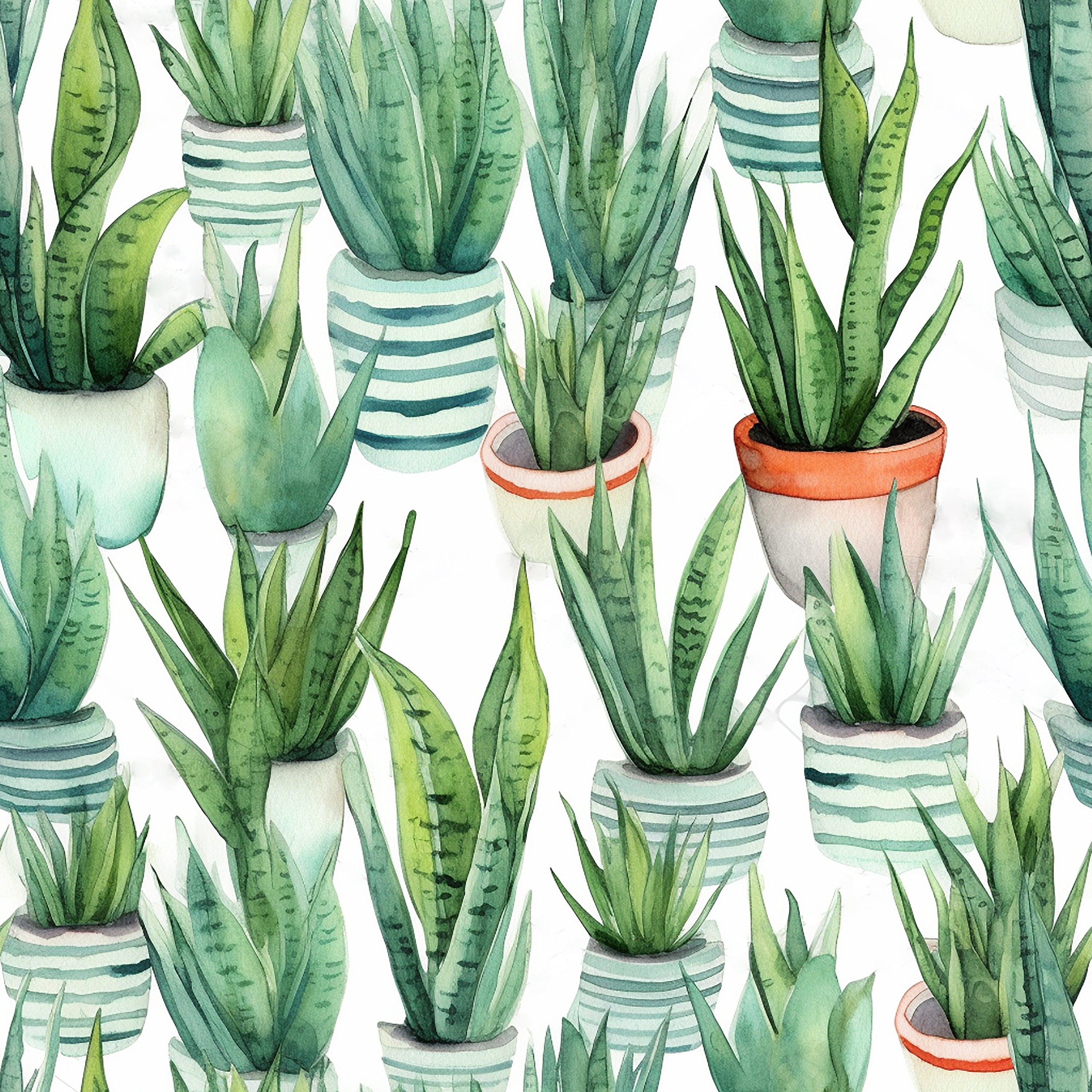 Seamless Pattern Pack, Potted Plants Pattern, Digital Paper - Etsy