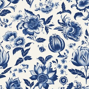 Seamless Pattern Pack, Blue Delft Pattern, Digital Paper - Etsy