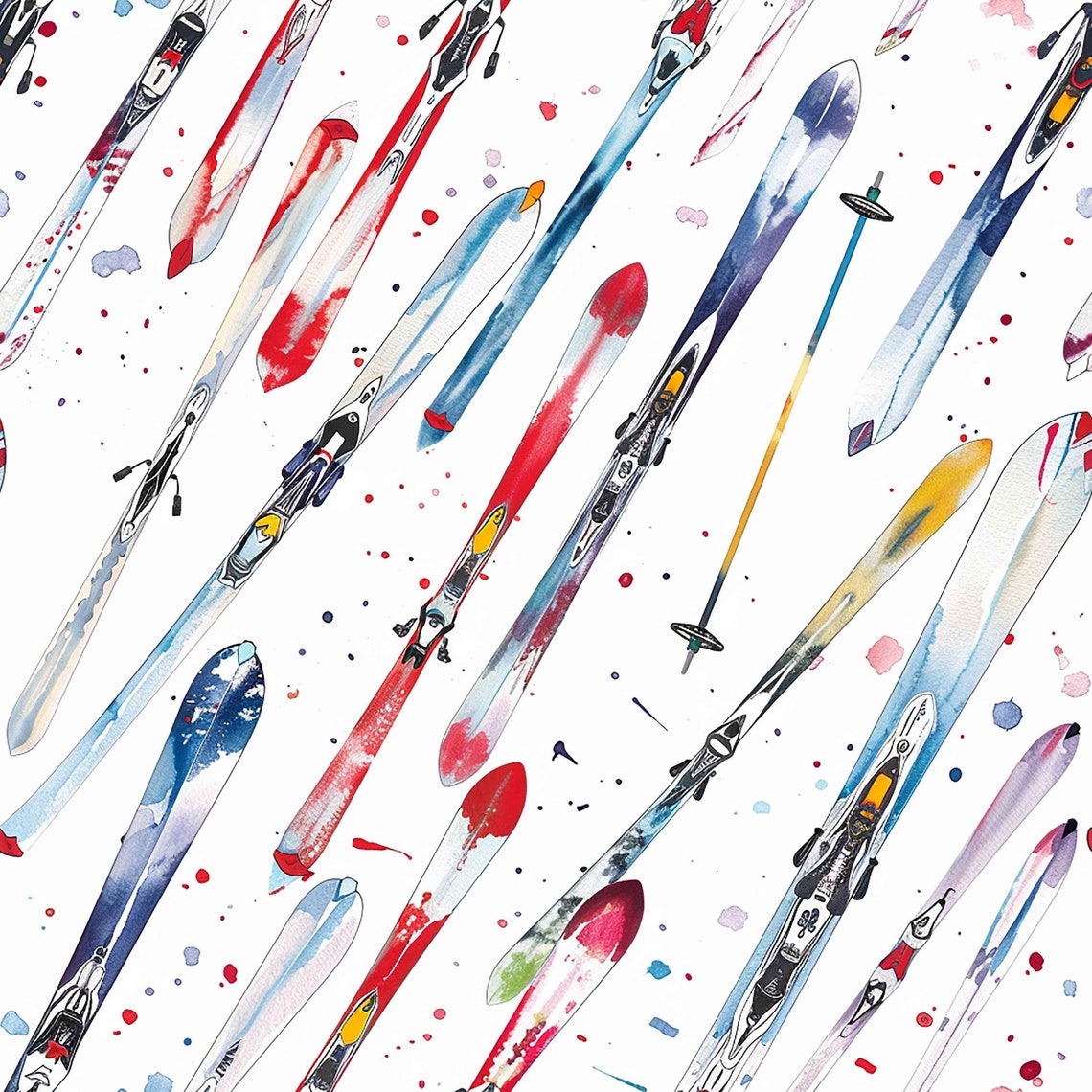 Seamless Pattern Pack, Skiing Seamless Patterns, Ski Vacation ...