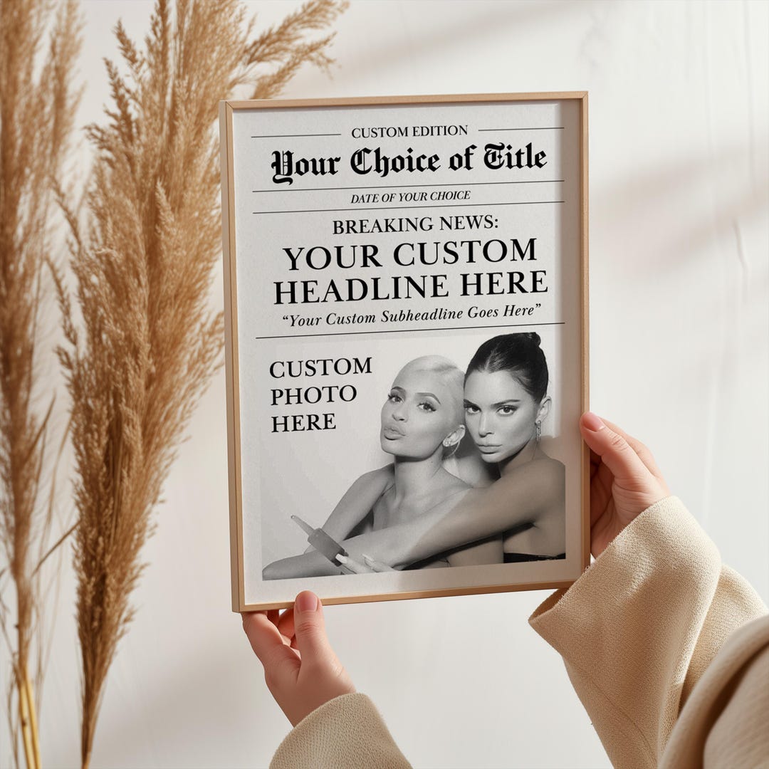 Personalised Newspaper Gift, Custom Photo Print, Personalised Print ...