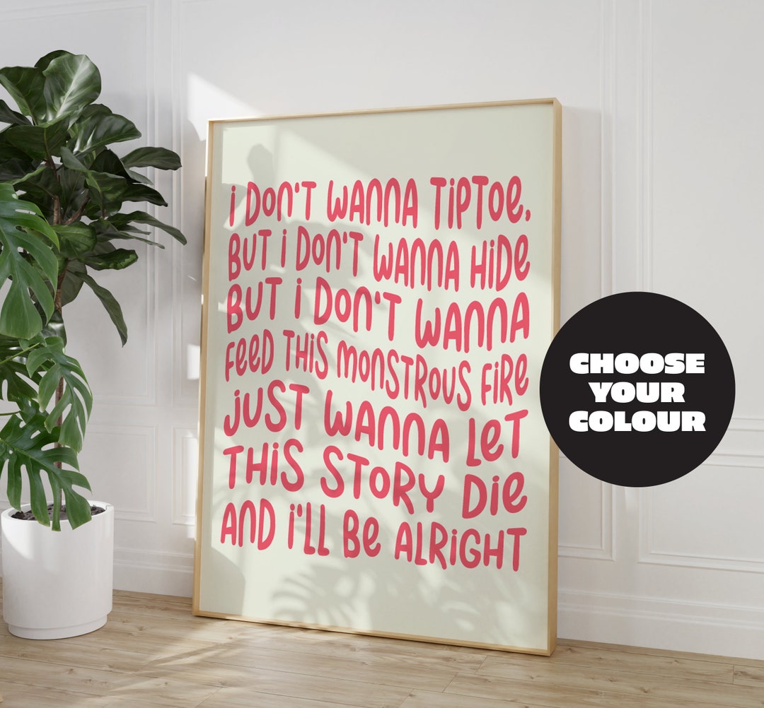 Custom Song Lyrics Print Colourful Music Poster Favourite Song Gifts A5 ...
