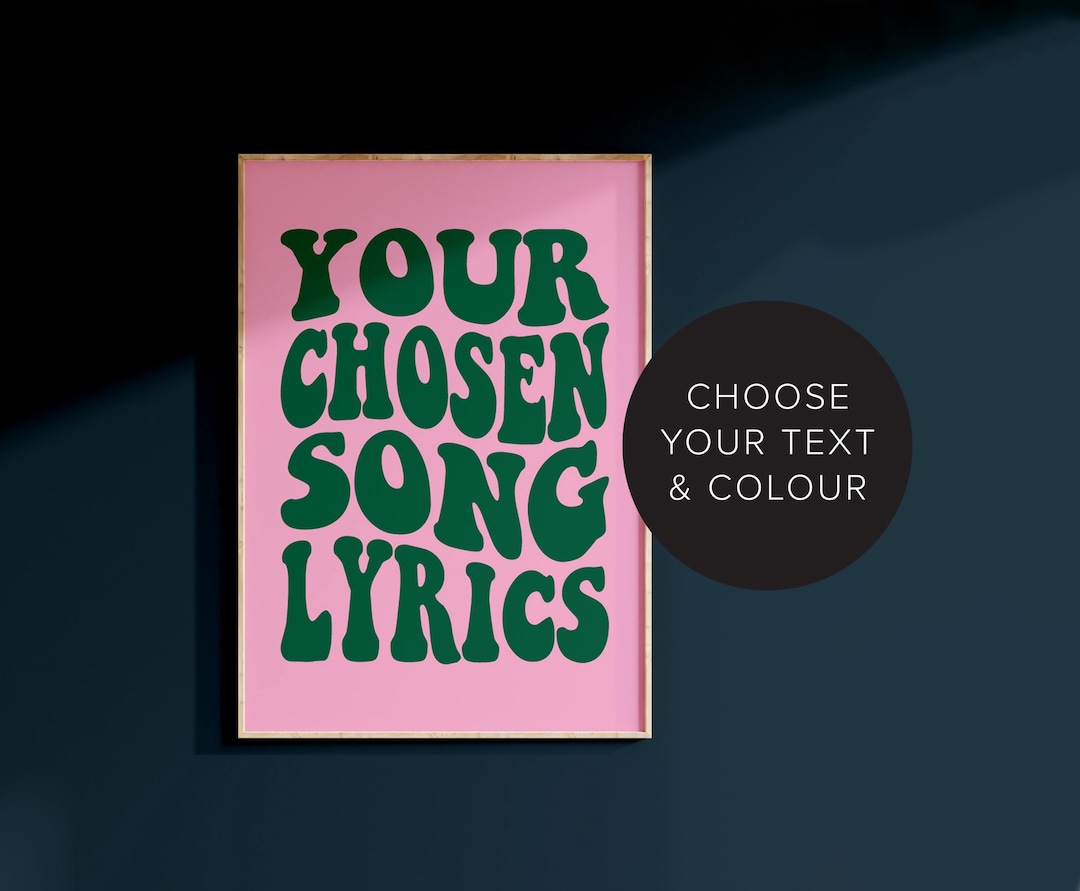 Custom Song Lyrics Print - Music Poster - Favourite Song Gifts - A5 A4 ...