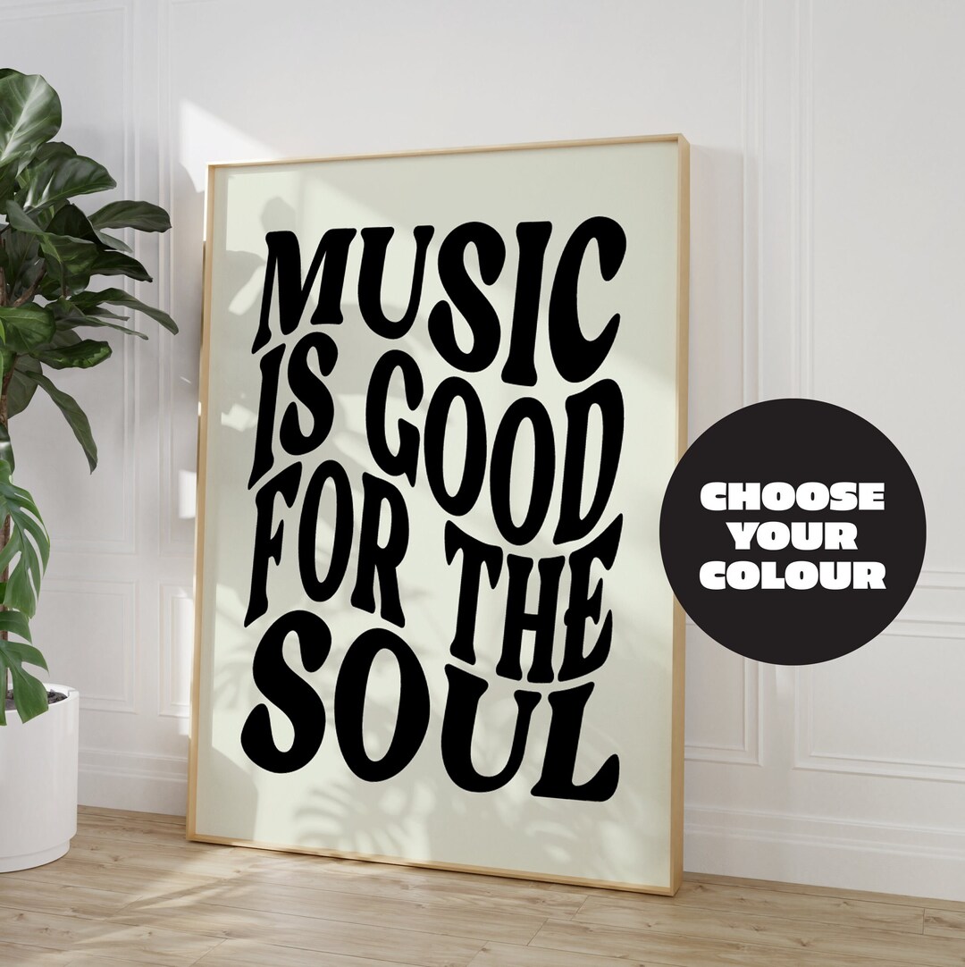 Music Print, Retro Music Wall Art, Soul Music Print, Colourful Music ...
