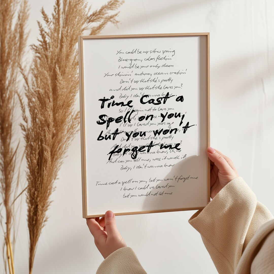 Personalised Handwritten Song Lyrics Print - Custom Music Wall Art Gift ...