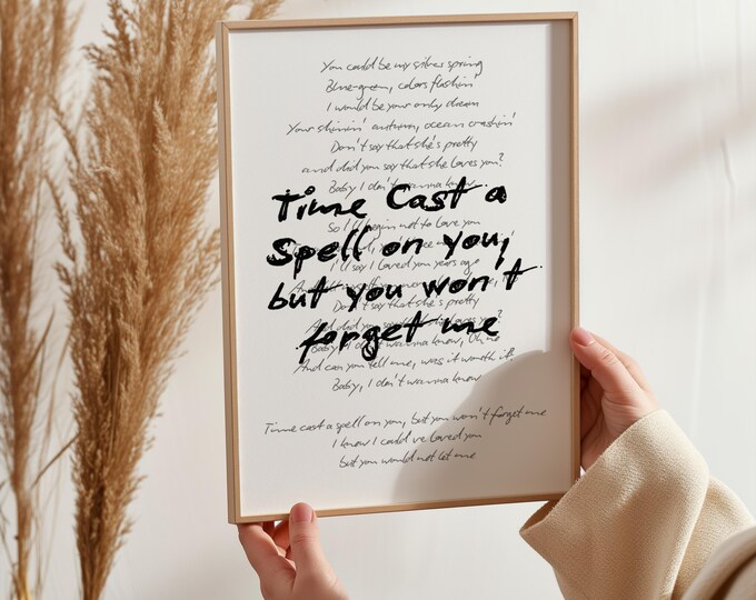Personalised Lyrics Print / Poster - Add Your Favourite Lyrics - Music ...