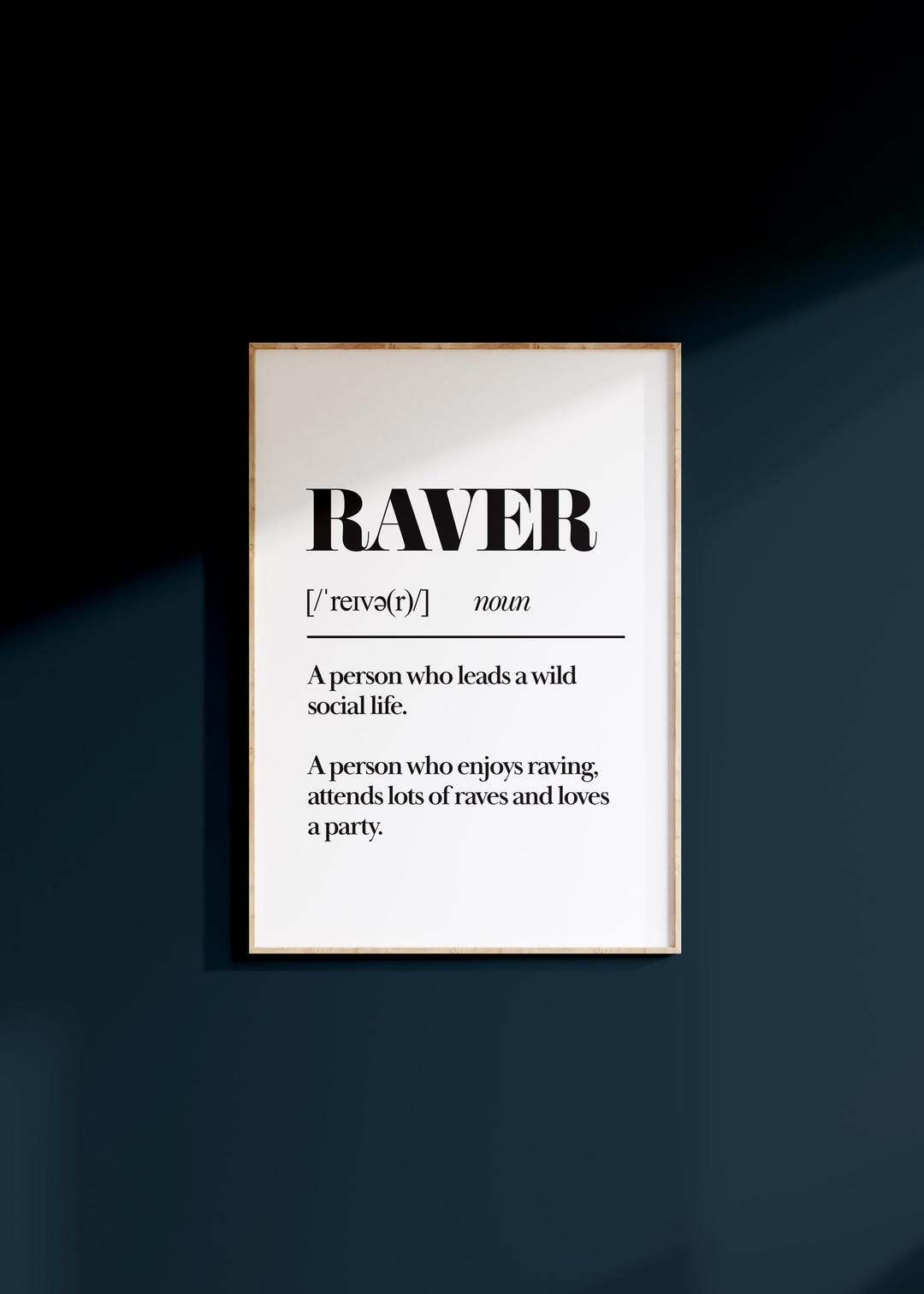 Raver Definition Print - EDM Wall Art - Rave Culture Decor - Electronic ...