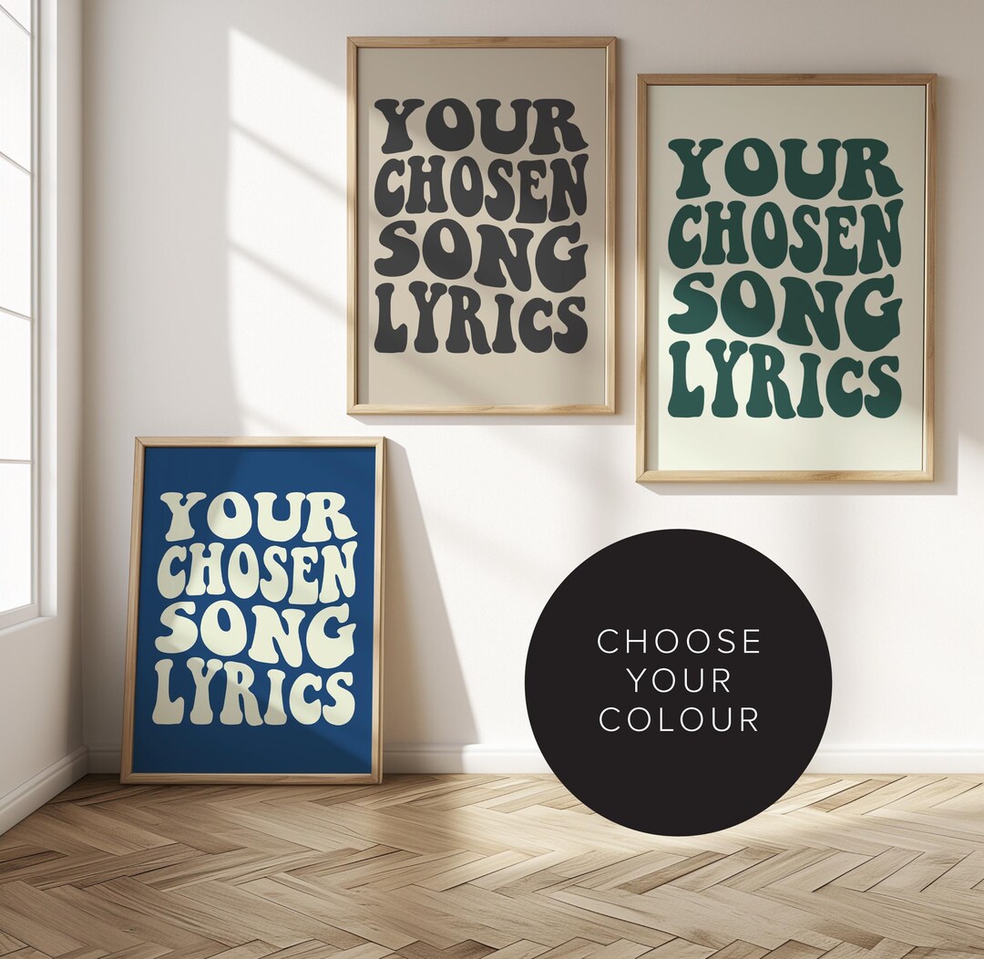 Custom Song Lyric Prints: Set of 3 Music Posters - Etsy