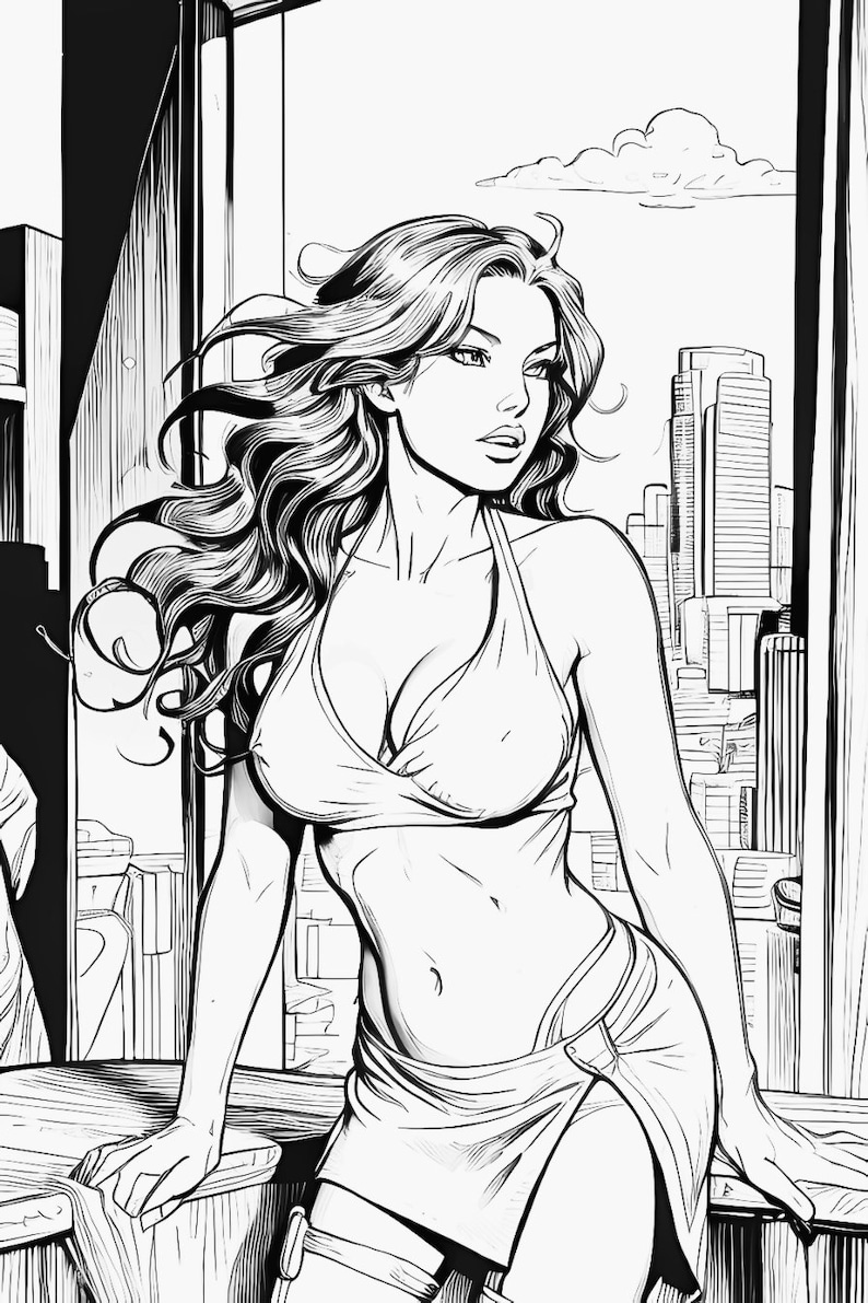 Sexy Comic Coloring Book Realistic Fantasy Art Pdf Etsy 5138
