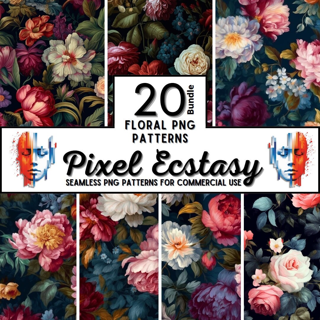 Floral Pattern Clip Art Oil Painting Style Spring Floral | Printable ...