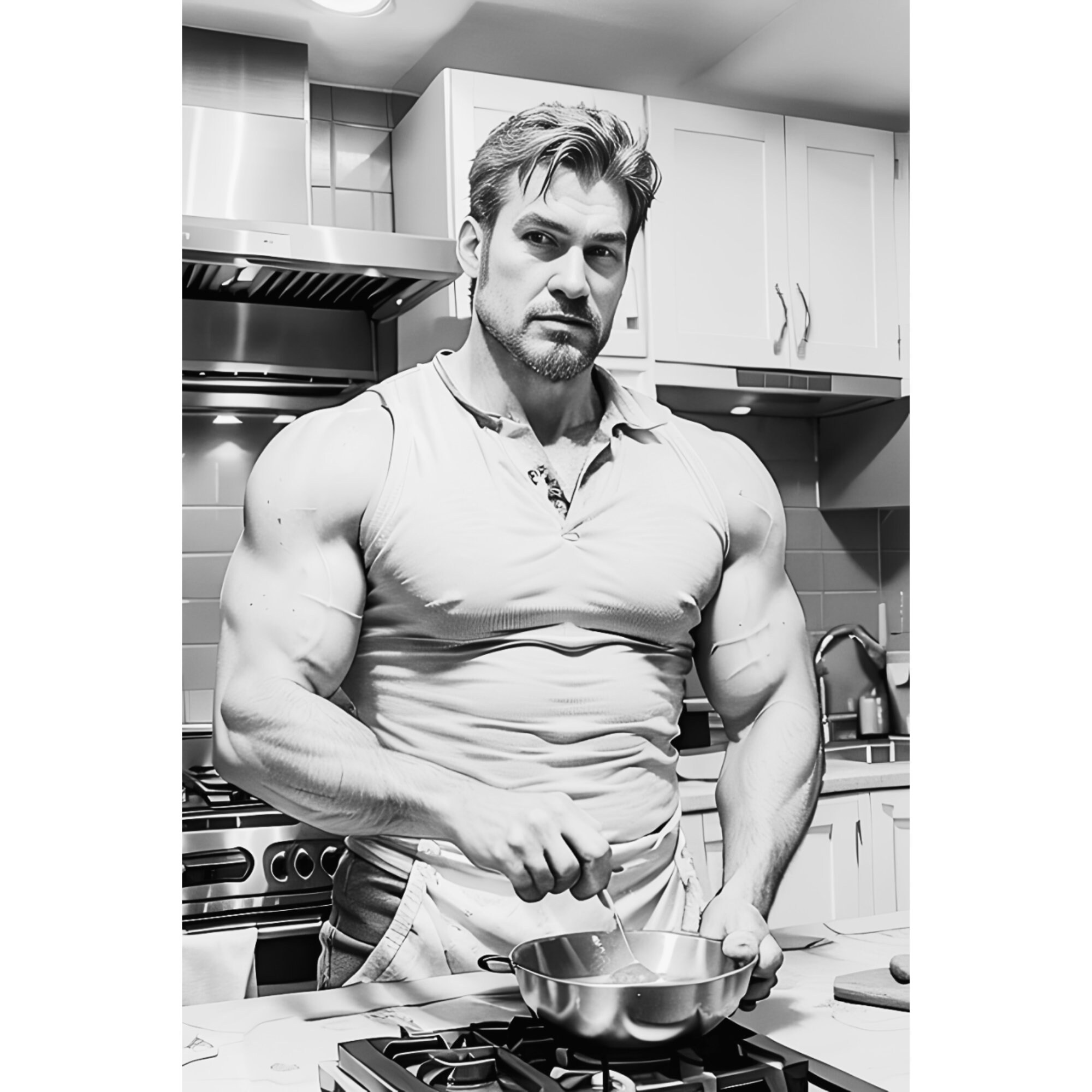 Mr Beef Pin-up Coloring Book: Beefy Man Grayscale Art (PDF) - Etsy