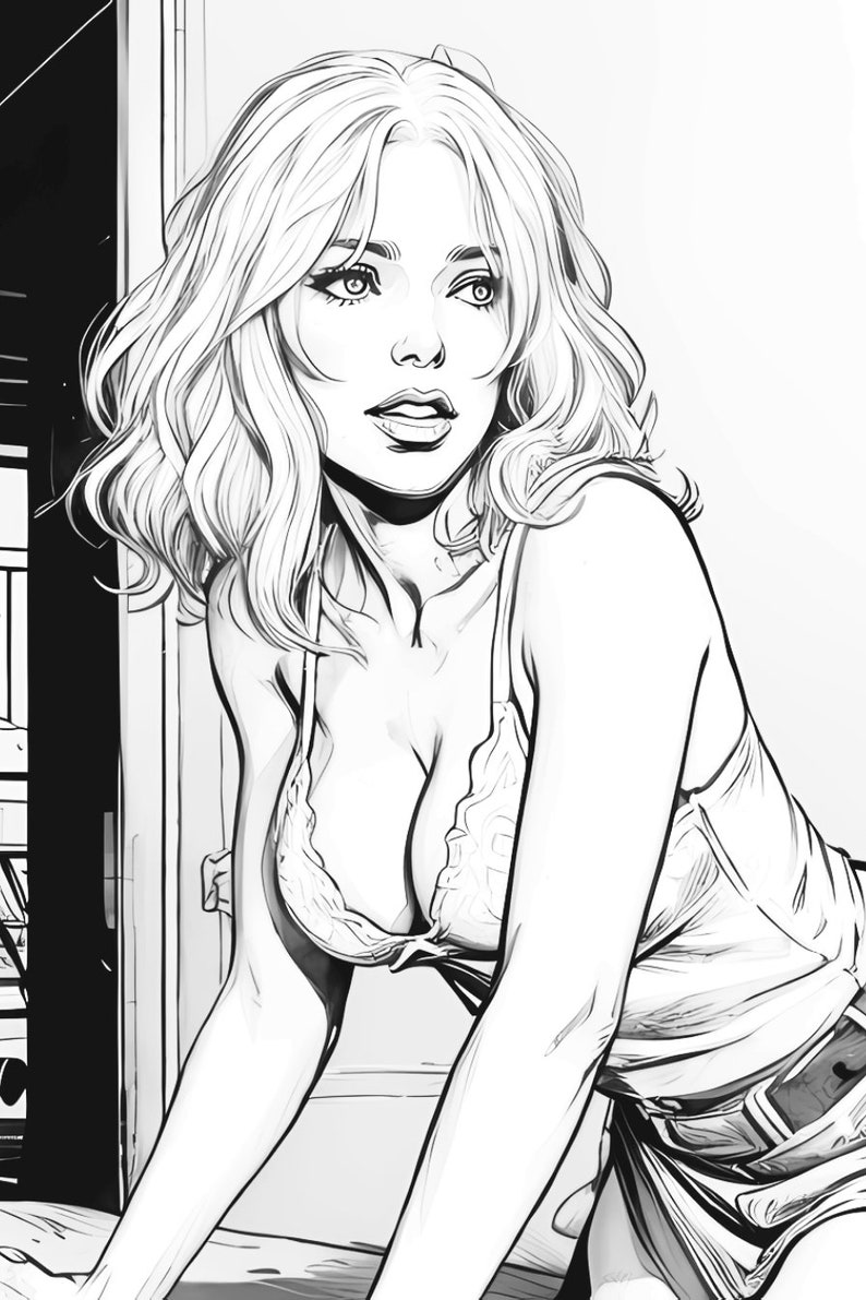 Fantasy Girl Coloring Book Realistic Anime Art Pdf Download Etsy 3210