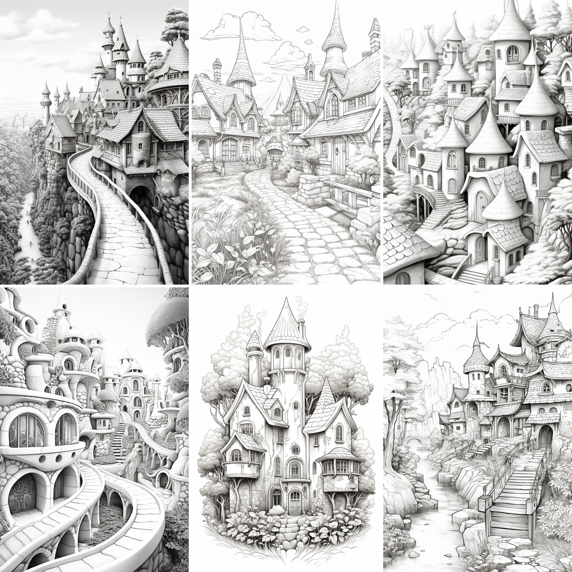 68 Page Fantasy Elf Houses, Villages & Interiors Instant Download ...