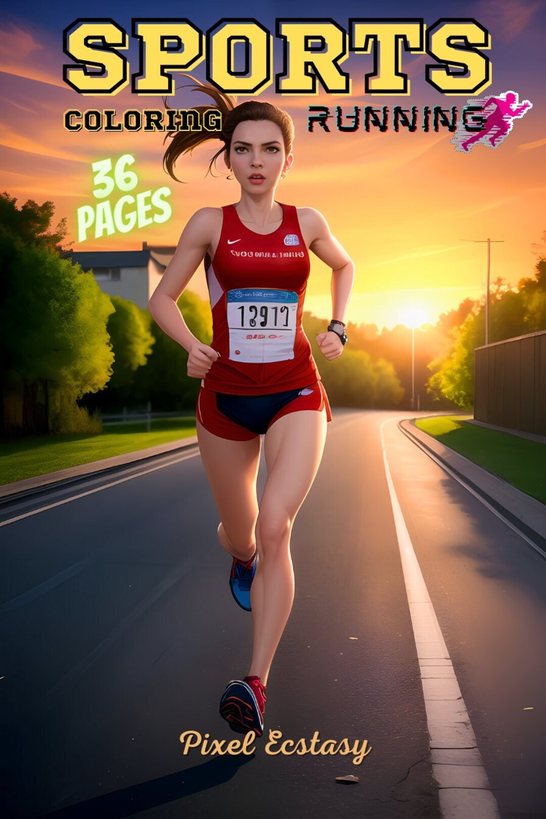 36 Coloring Page Sports Running Clip Art Anime | Grayscale Coloring ...