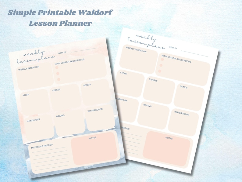 Simple Printable Waldorf Focused Homeschool Planner - Etsy