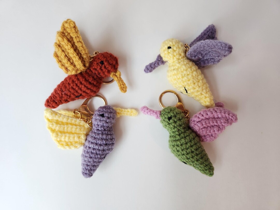 Handmade Crochet Bird Keychain Set - Colorful Amigurumi Birds - Etsy