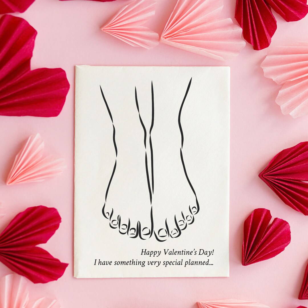 Happy Valentine's Day Foot Card Feet Card - Etsy