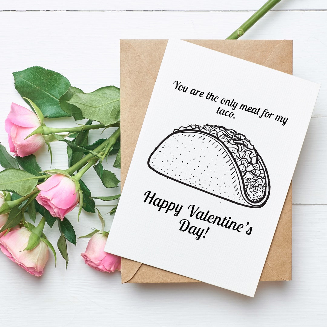 You Are the Only Meat for My Taco Happy Valentines Day Card - Etsy