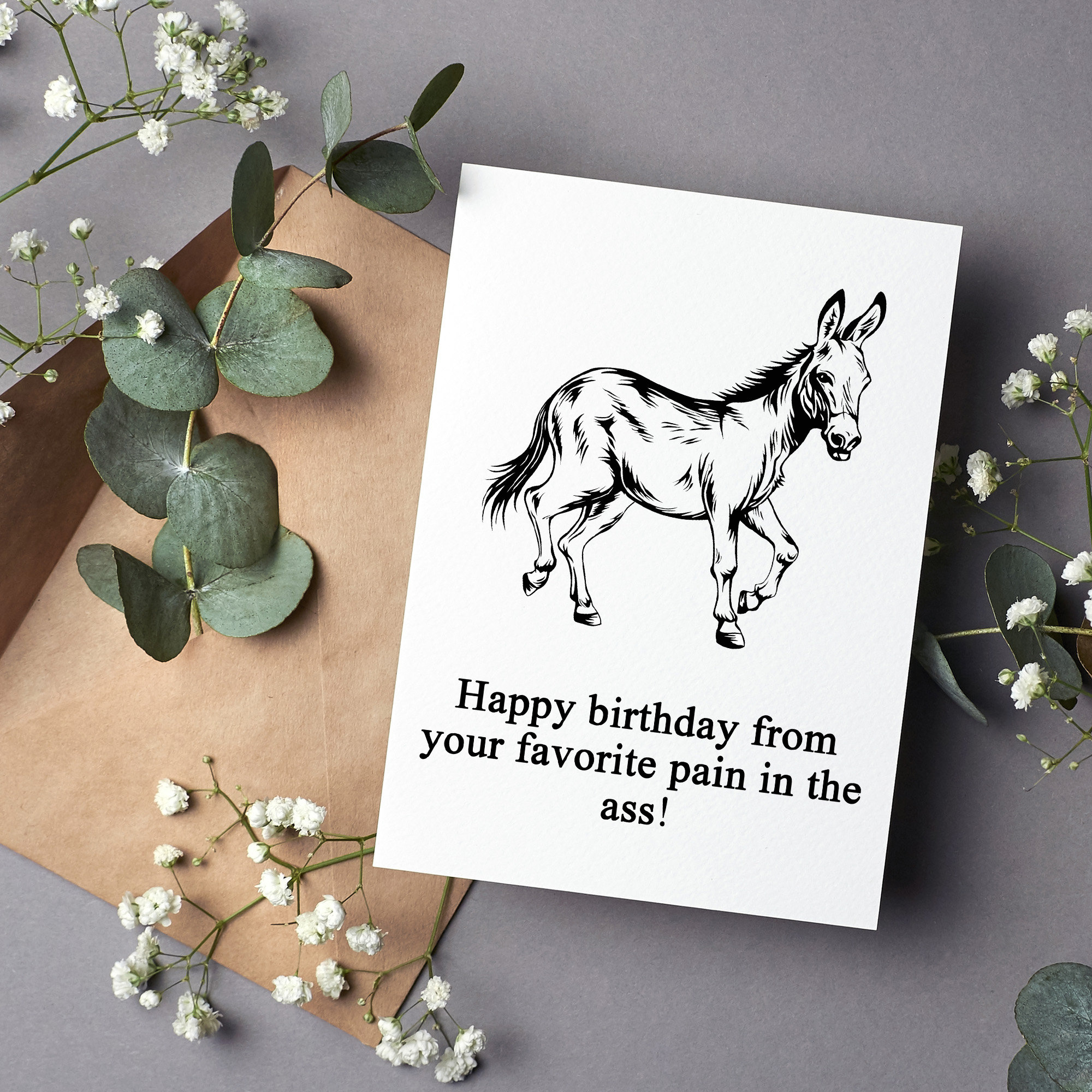 Happy Birthday From Your Favorite Pain in the Ass Card - Etsy