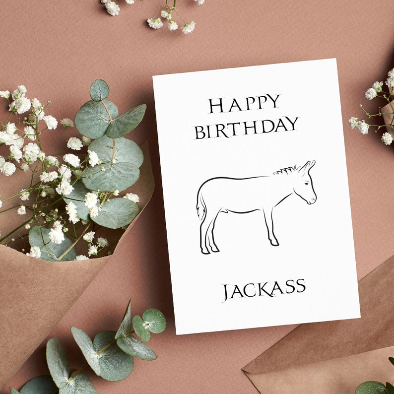 Happy Birthday Jackass - Printable Card - Etsy