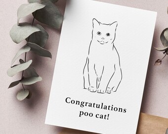 Congrats Poo Cat Printable Card - Etsy