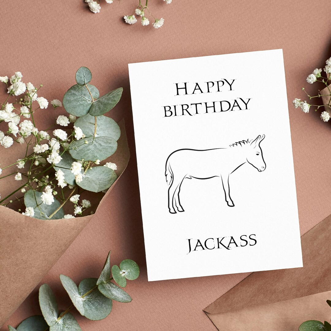 Happy Birthday Jackass Card - Etsy
