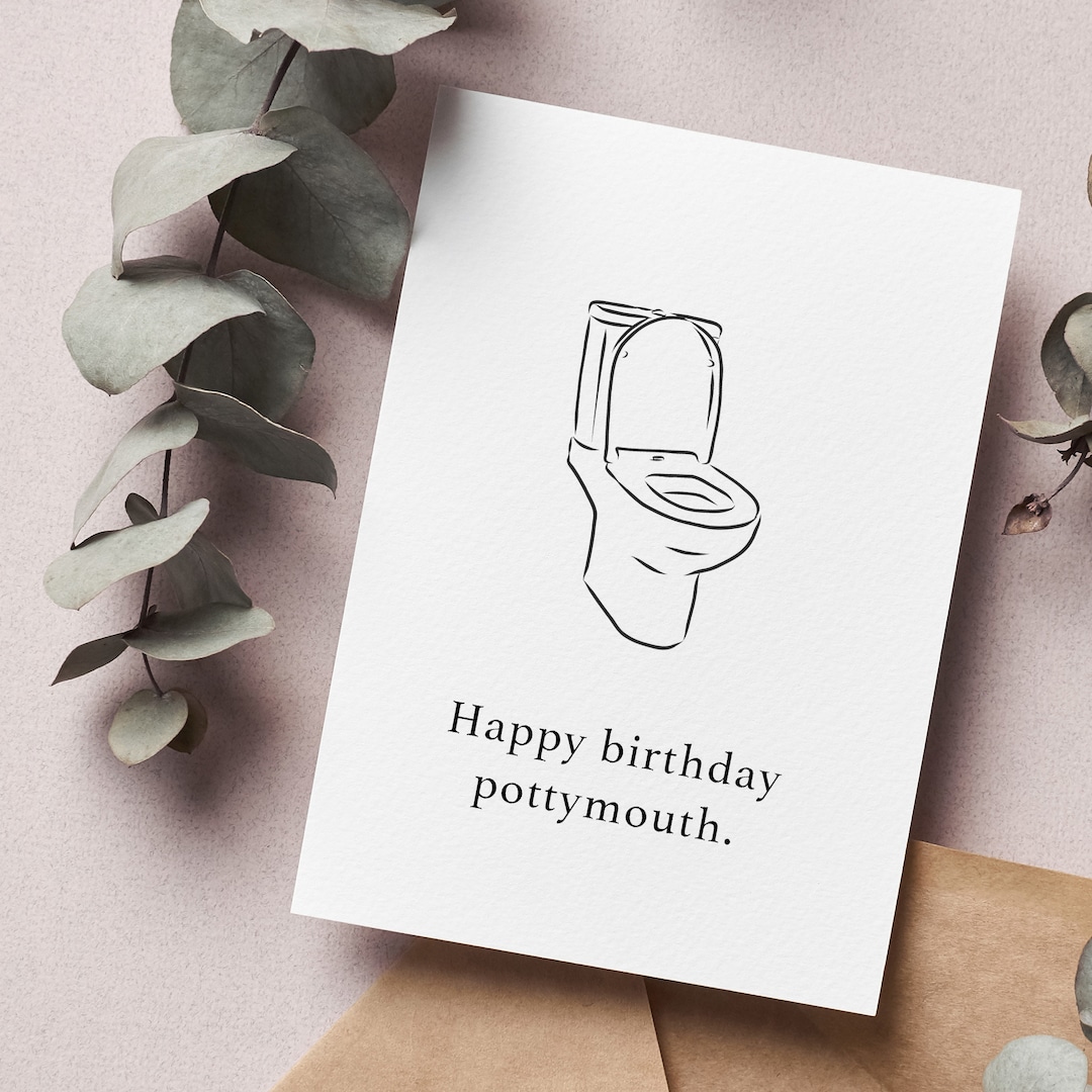 Happy Birthday Pottymouth Card - Etsy