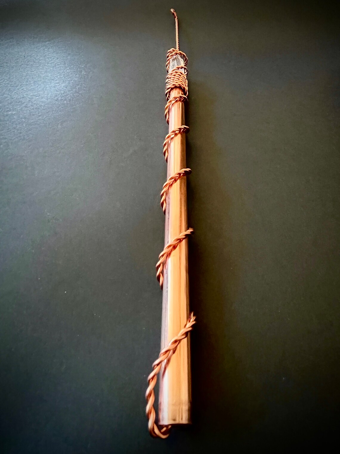 Electroculture Copper Antenna: Quartz Crystal, Tensor Ring Weave (35cm ...