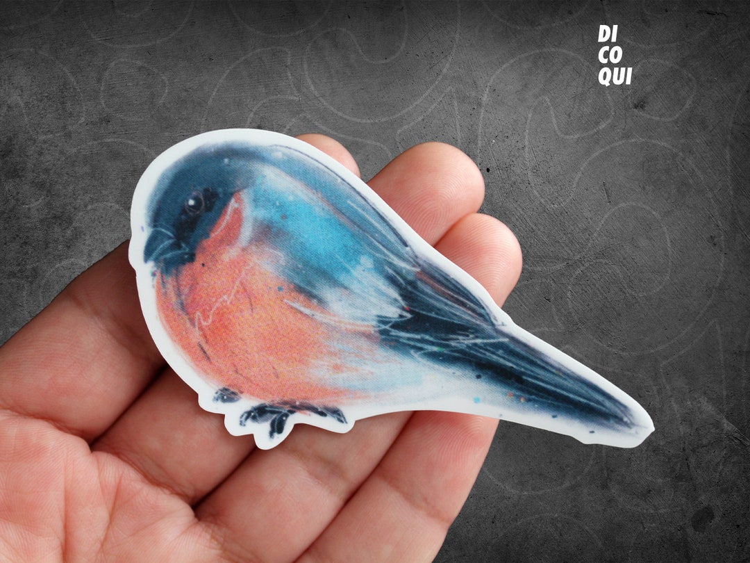 Cute Fat Bird Art Waterproof Sticker - Etsy