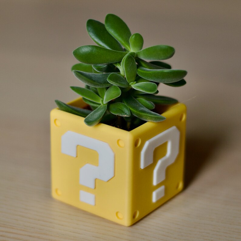 Super Mario Block Planter (question Mark) - Etsy UK
