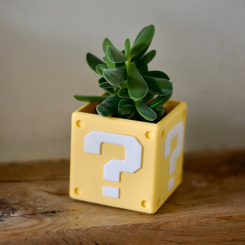 Super Mario Block Planter (question Mark) - Etsy