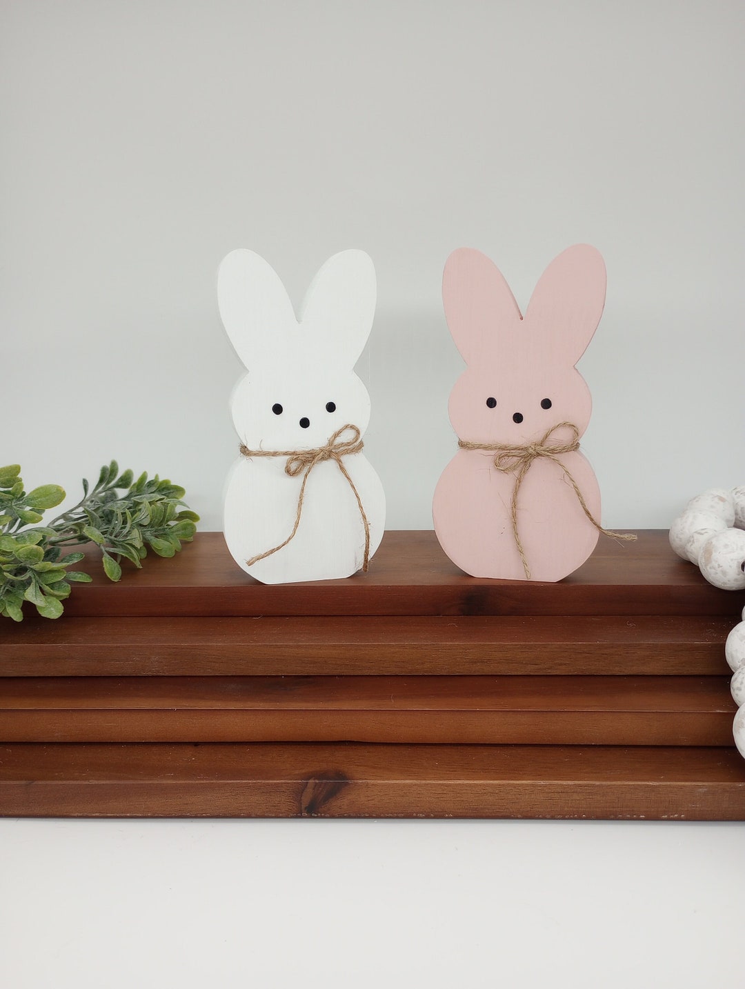 Large Peeps, Wood Bunny Peeps, Easter Rabbit, Easter Decor, Tiered Tray ...