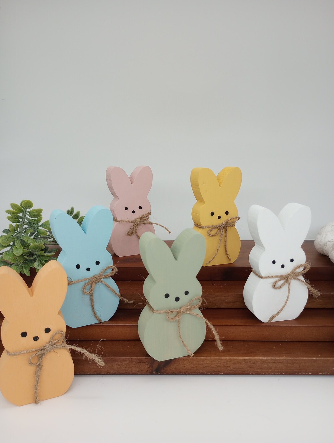 Small Peeps, Wood Bunny Peeps, Easter Rabbit, Easter Decor, Tiered Tray ...