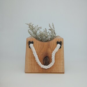 Handmade Wooden Purse, Oak Plant Handbag, Unique Indoor Garden Planter ...