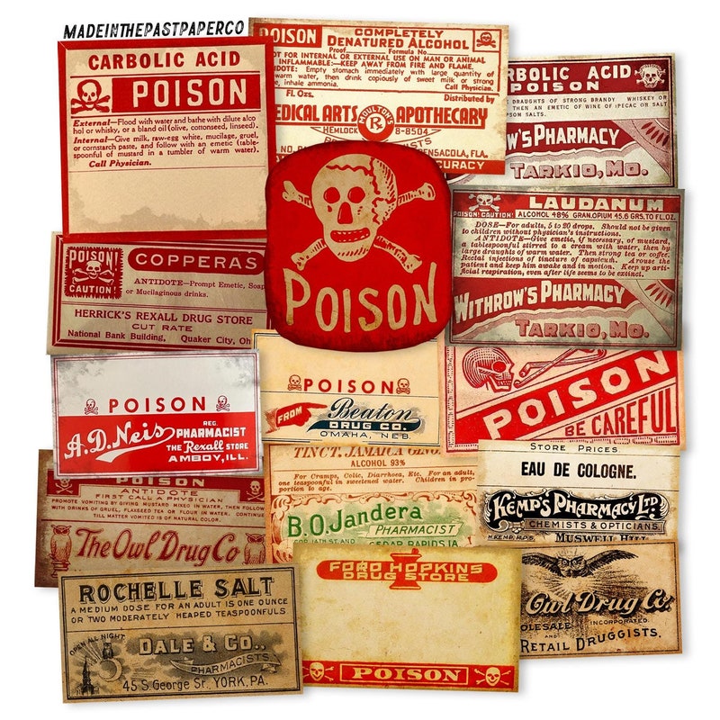 Poison Bottle Label - Etsy