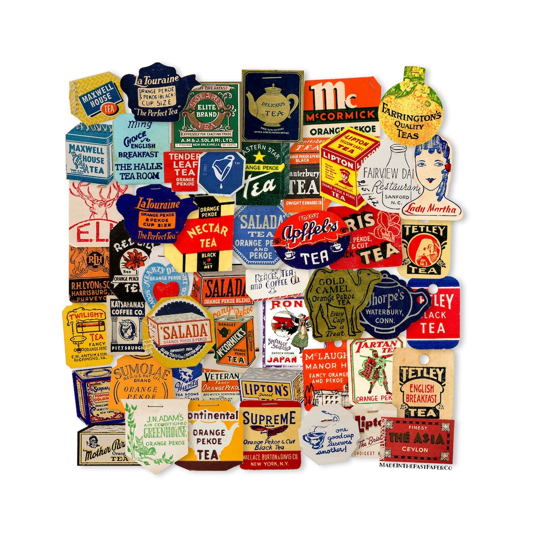 Junk Journal Ephemera Vintage Labels, Vintage Tea Labels, Cut Outs Die ...