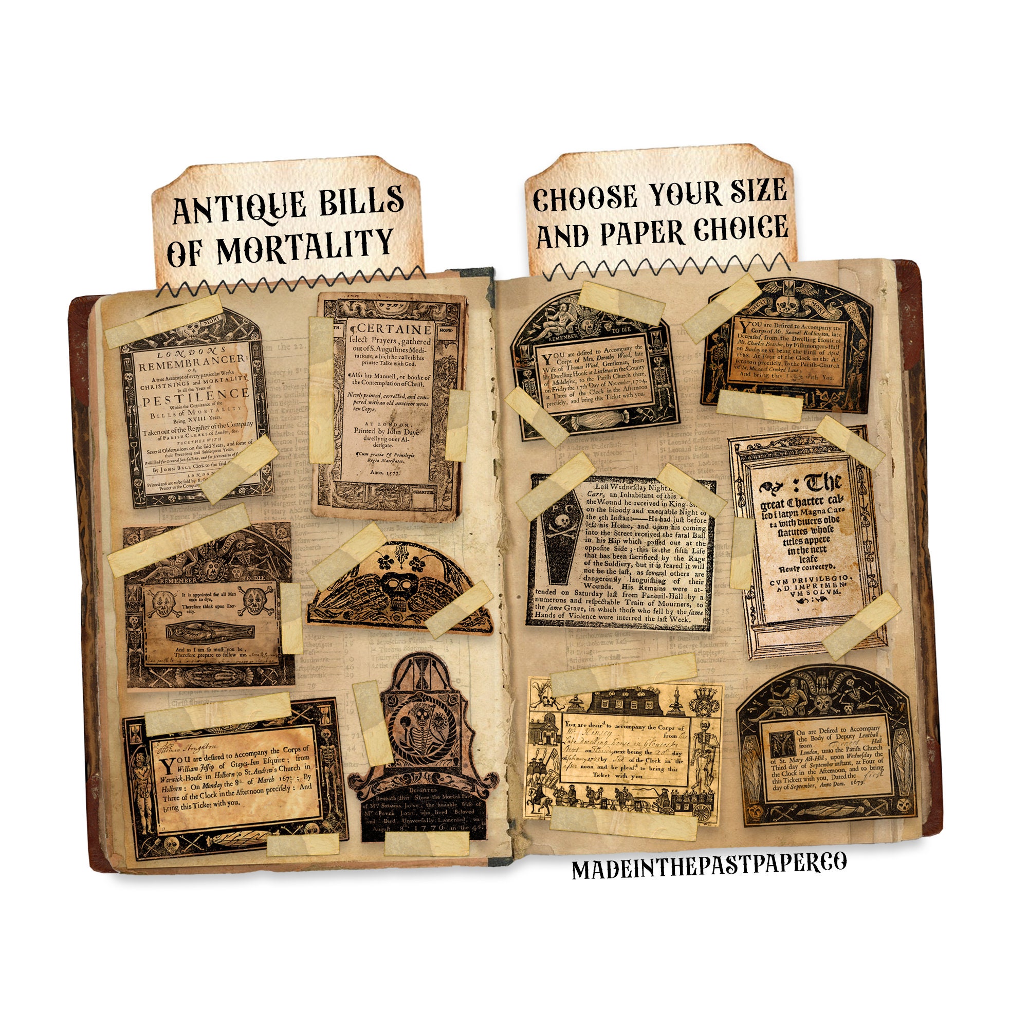 12 Piece, Antique Bills of Mortality, Plague Bills, Antique London ...