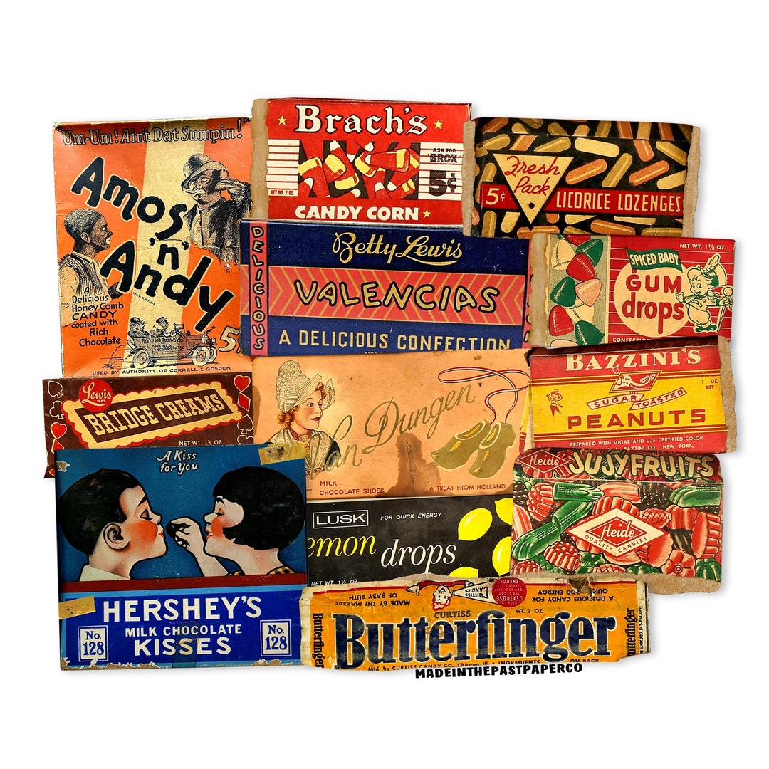 Vintage Candy Packaging, Junk Journal Ephemera Vintage Labels, Vintage ...