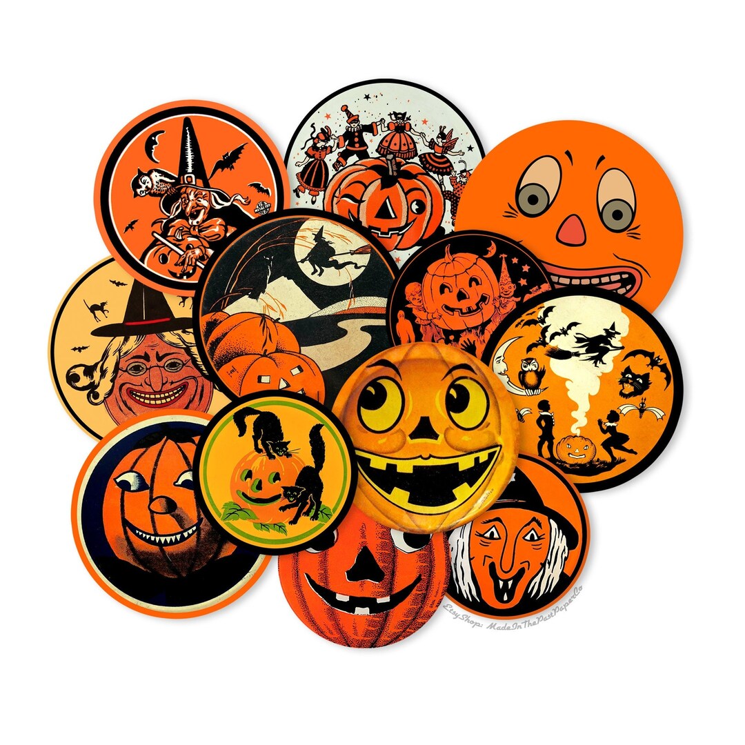 Vintage Halloween Noisemakers Die Cuts, Printed Vintage Halloween Paper ...