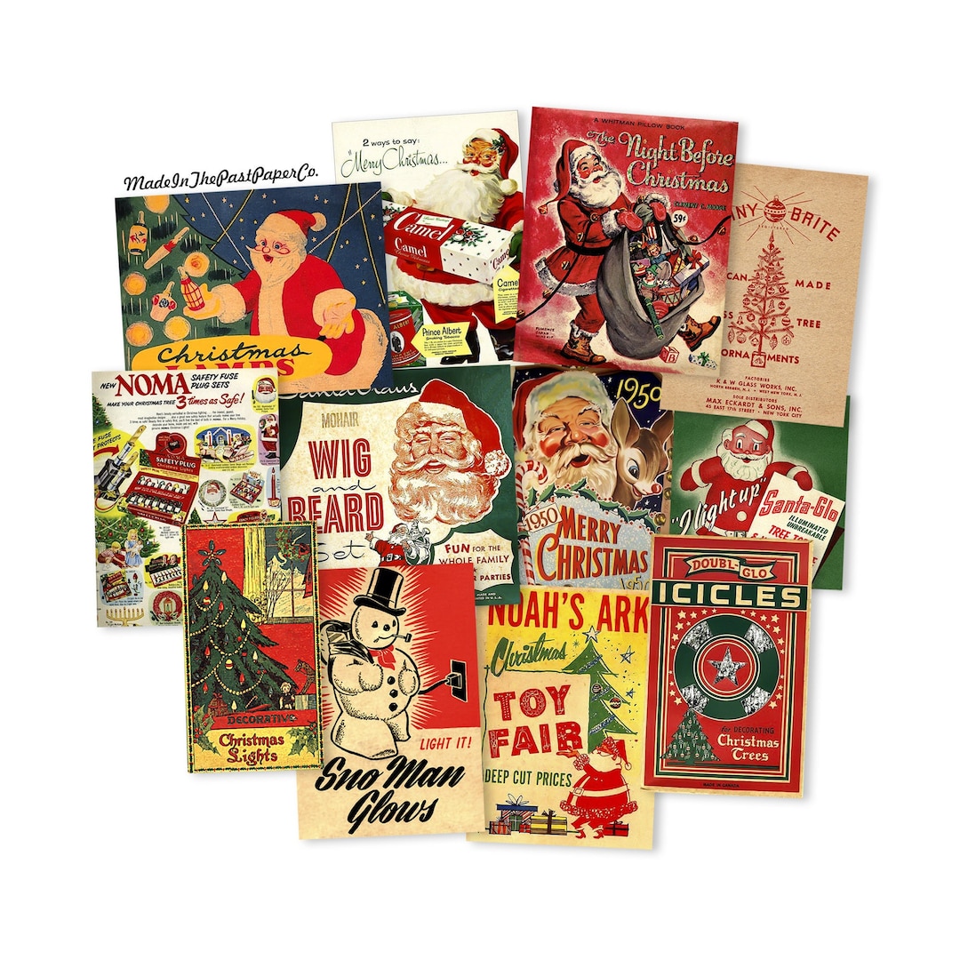 Vintage Christmas Ephemera Images 12 Piece Assortment Size of Cuts Vary ...