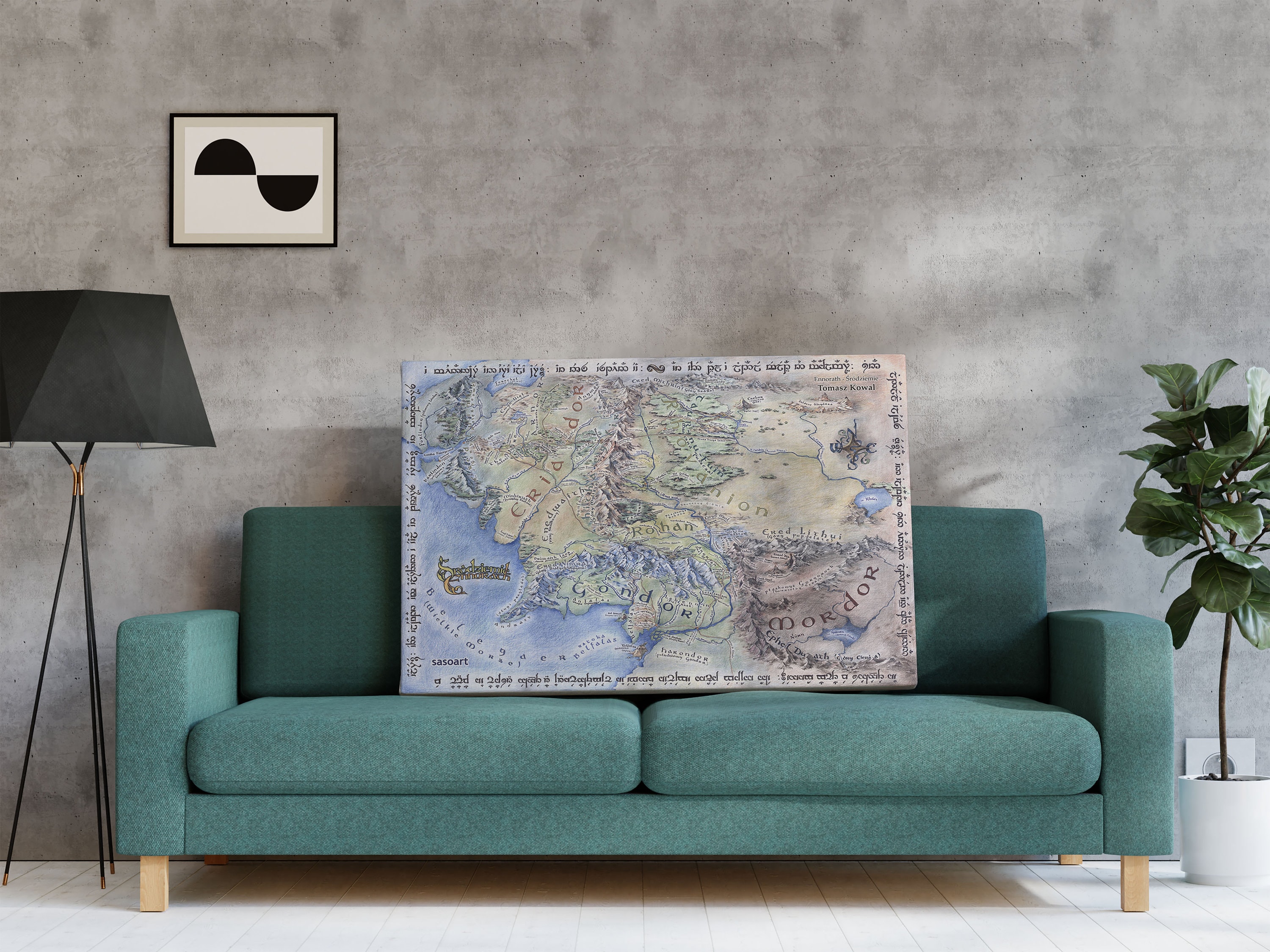 Middle Earth Map Canvas Wall Decor, Movie Series Canvas Wall Art ,sci ...