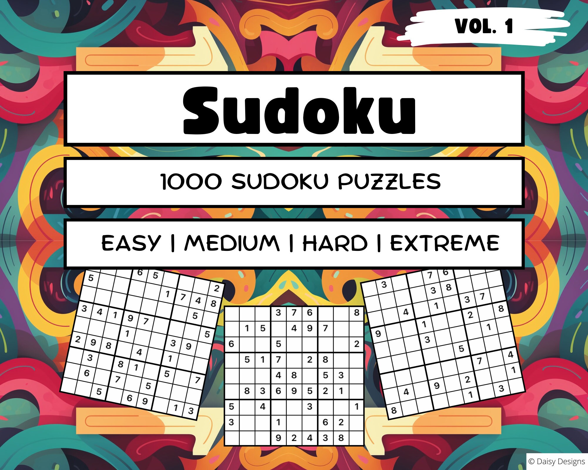 SUDOKU PUZZLE BOOK With 1000 Puzzle Games for All Levels Solutions ...