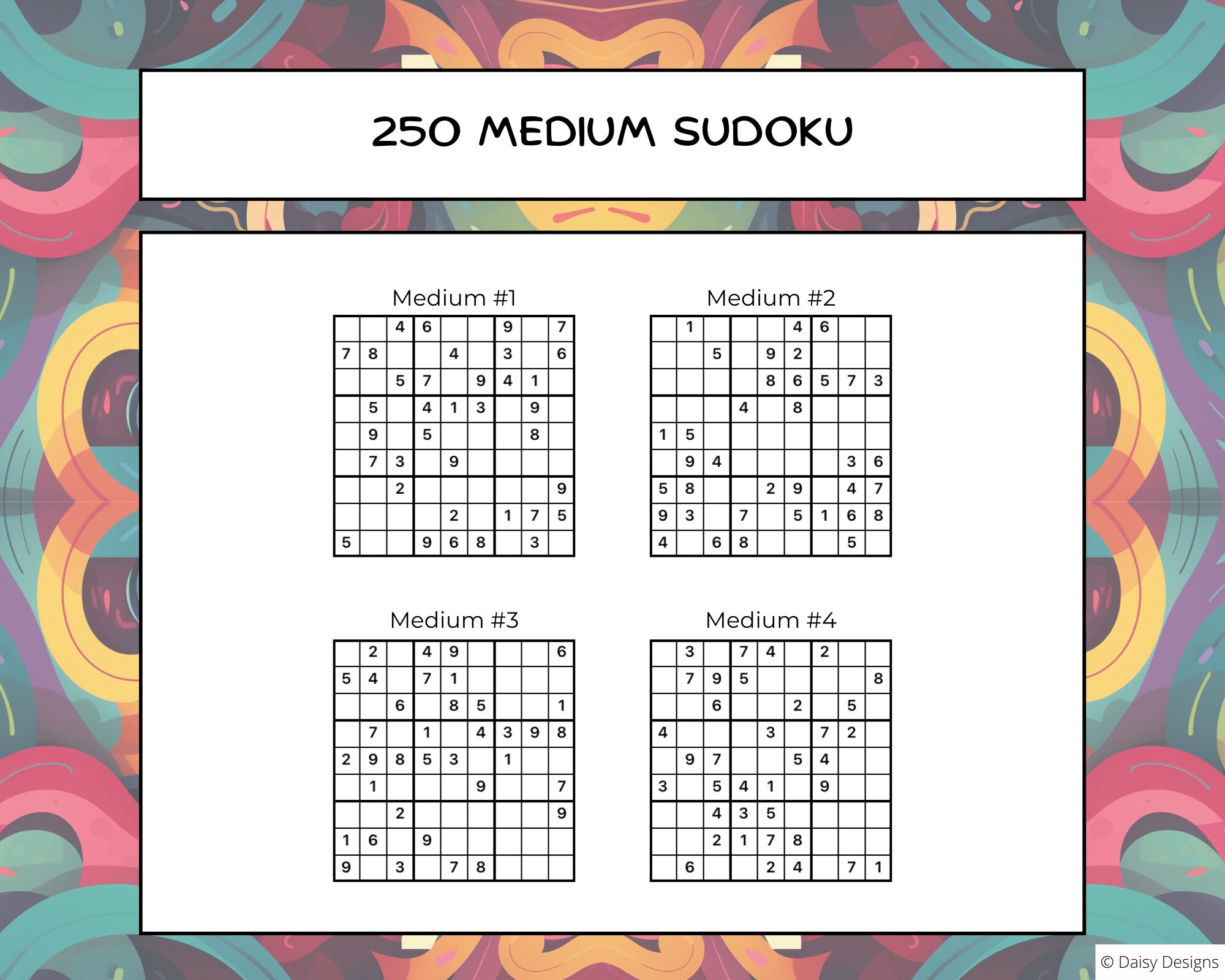SUDOKU PUZZLE BOOK With 1000 Puzzle Games for All Levels Solutions ...