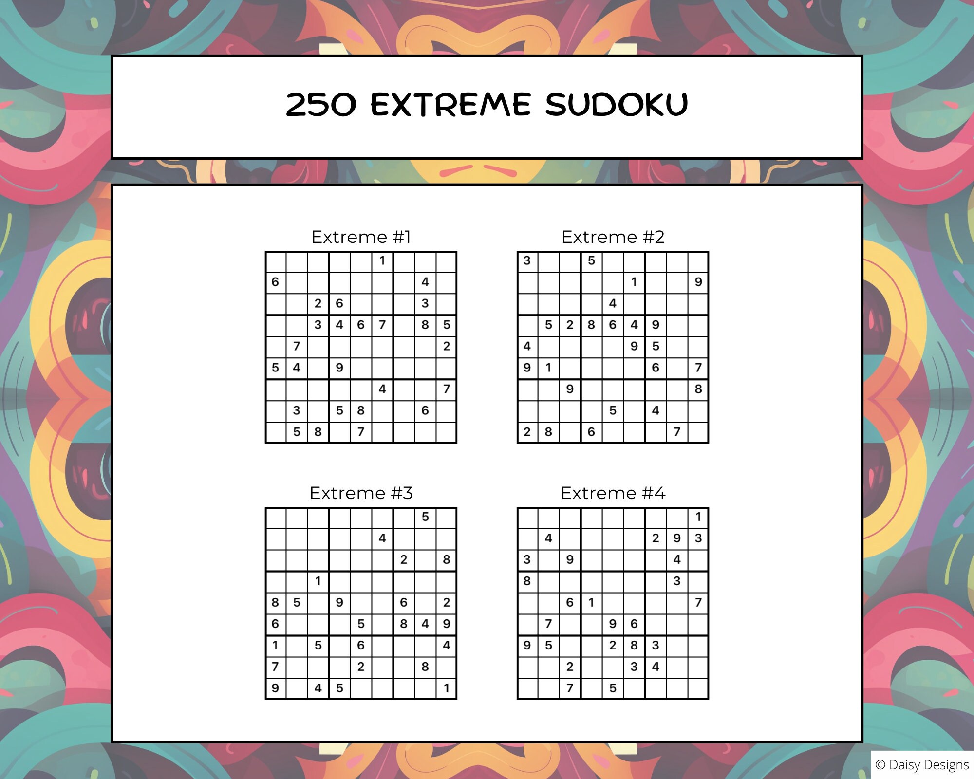 SUDOKU PUZZLE BOOK With 1000 Puzzle Games for All Levels Solutions ...