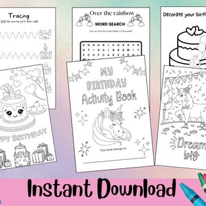 Printable Busy Book Unicorn Birthday Activity Book - Etsy