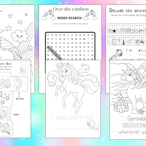 Printable Busy Book Unicorn Birthday Activity Book - Etsy