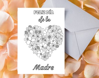 Dia De Las Madres Printable Card, Spanish Mothers Day Card, Set of ...