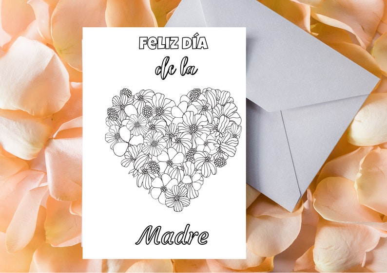 Printable Spanish Mothers Day Coloring Card - Etsy