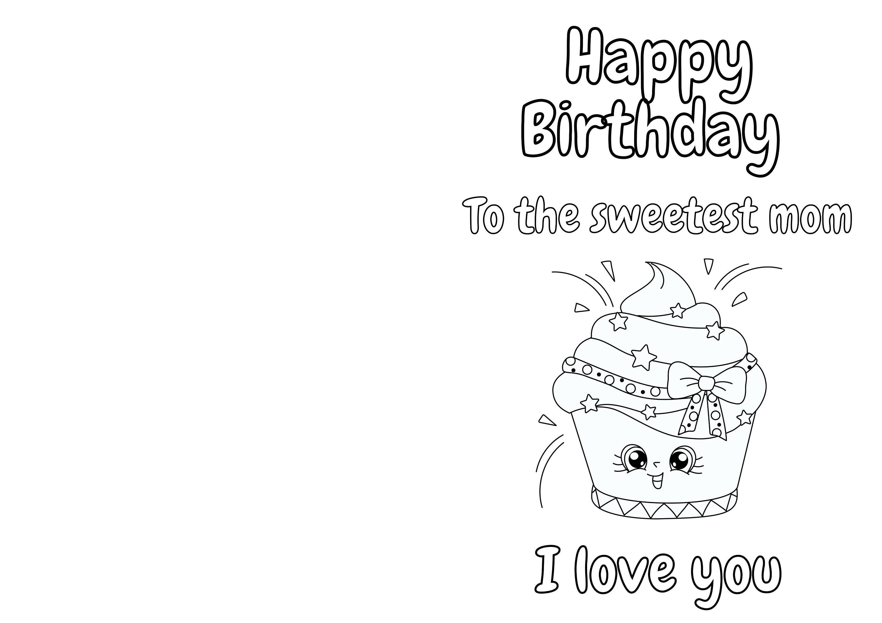 Coloring Mom Birthday Card, Printable Birthday Card for Mom - Etsy