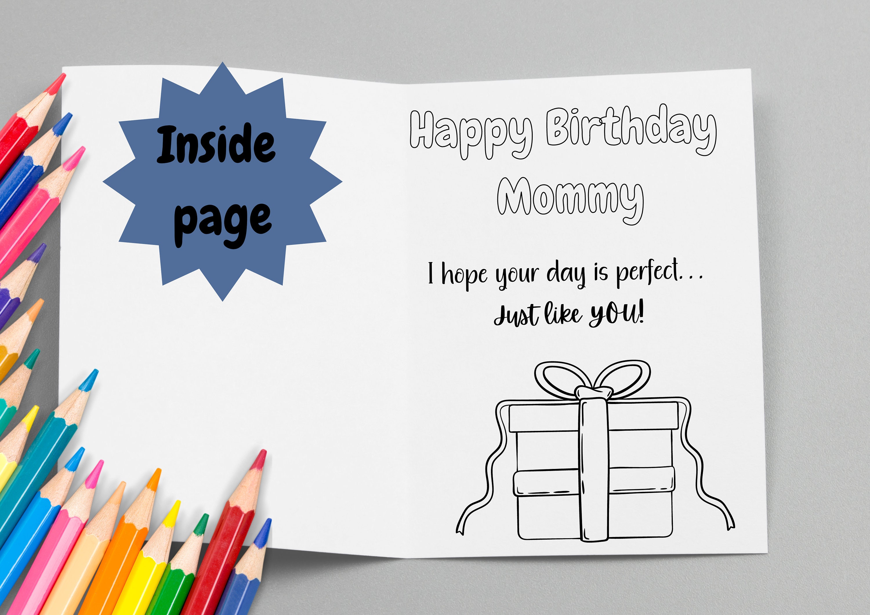 Coloring Mom Birthday Card, Printable Birthday Card for Mom - Etsy