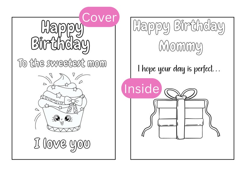 Coloring Mom Birthday Card, Printable Birthday Card for Mom - Etsy